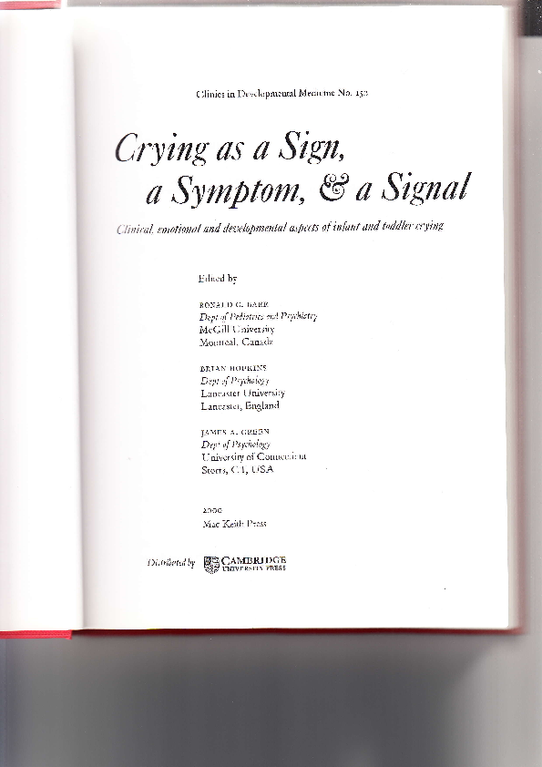 (PDF) Crying in infant primates: Insights into the development of ...