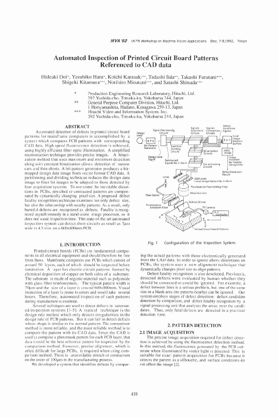 Pdf Automated Inspection Of Printed Circuit Board Patterns Referenced To Cad Data