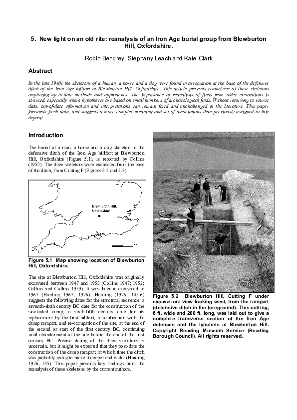 (PDF) New light on an old rite: reanalysis of an Iron Age burial group ...
