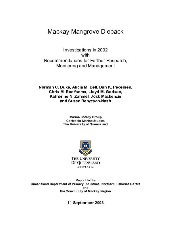 (PDF) Mackay mangrove dieback