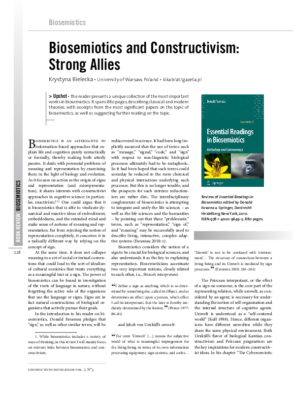 (PDF) Biosemiotics
