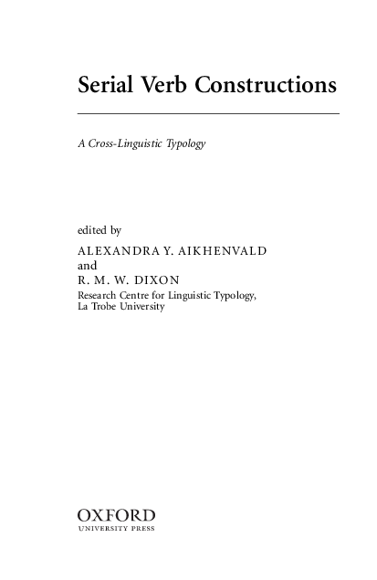 (PDF) Serial verb constructions in Mwotlap