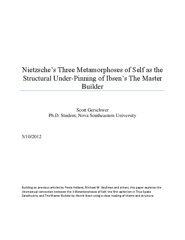 (DOC) Nietzsche's 3 Metamorphoses of the Soul and the Structure of ...