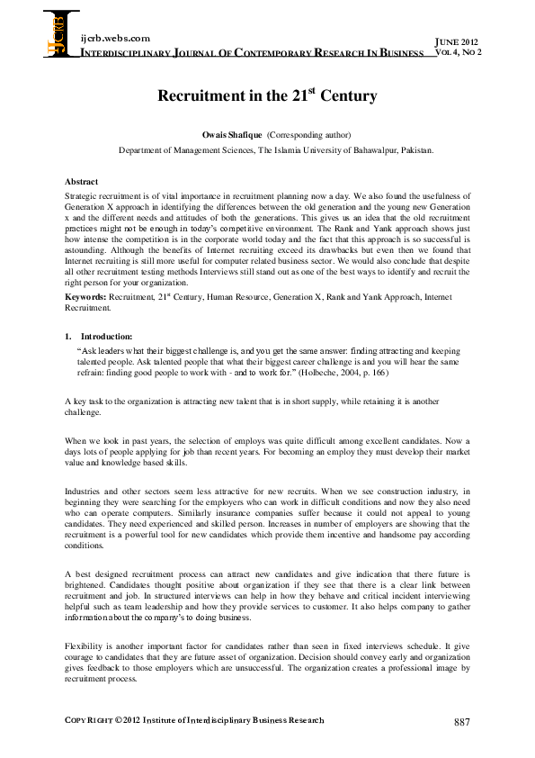 (PDF) Recruitment in the 21st Century