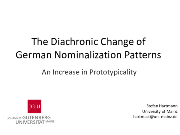 (PDF) The Diachronic Change of German Nominalization Patterns: An Increase in Prototypicality