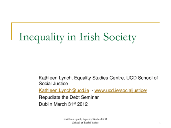 (PPT) Inequality in Irish Society
