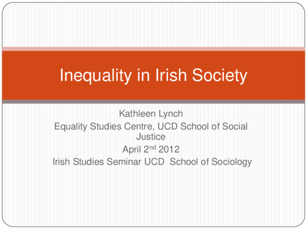 (PPT) Inequality in Irish Society