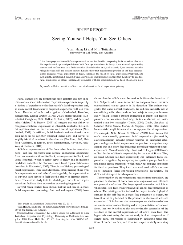 (PDF) Seeing yourself helps you see others