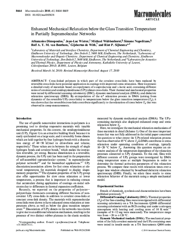 (PDF) Enhanced Mechanical Relaxation below the Glass Transition ...