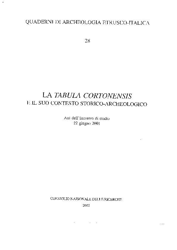 (PDF) La Tabula Cortonensis come documento giuridico (Giulio Facchetti)