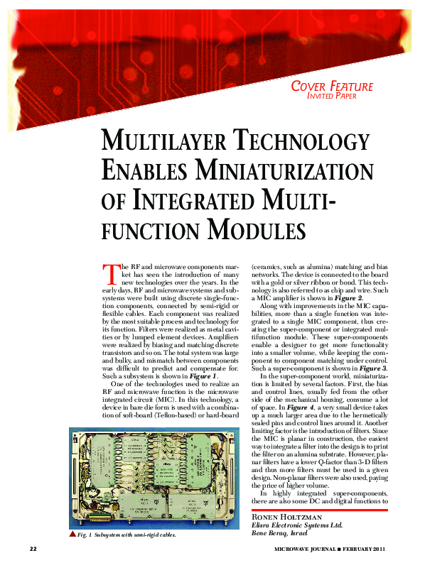 (PDF) MULTILAYER TECHNOLOGY ENABLES MINIATURIZATION OF INTEGRATED ...