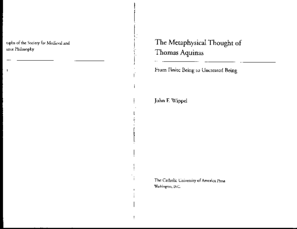 (PDF) The metaphysical thought of Thomas Aquinas: from finite being to ...