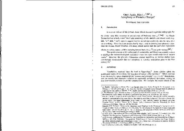 (PDF) Once Again "Min" (M[3] + n[bw]): Acrophony or Phonetic Change?