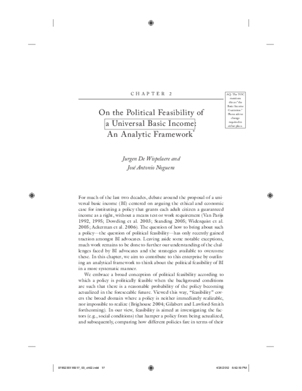 (PDF) On the Political Feasibility of Universal Basic Income