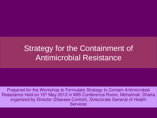 (PDF) Strategy for Containment of Antimicrobial Resistance