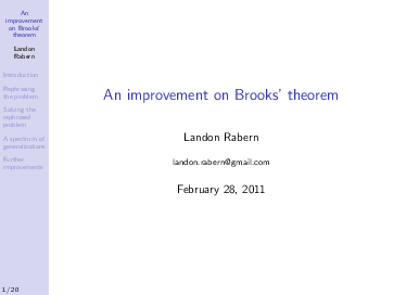 (PDF) An improvement on Brooks' theorem