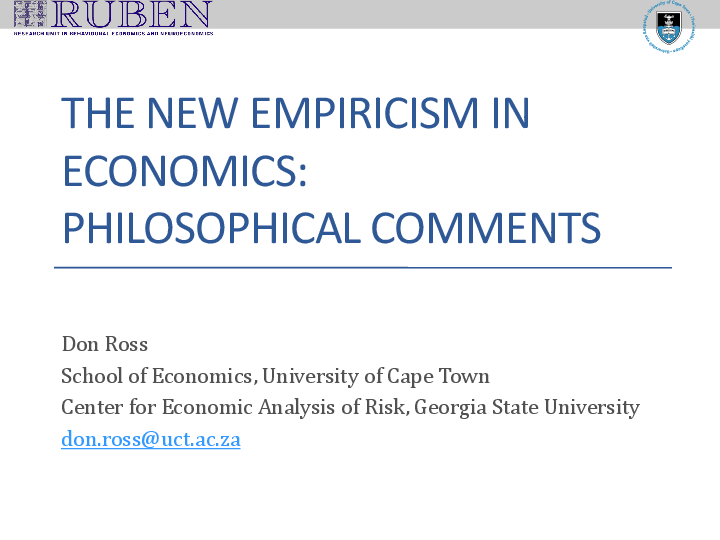 (PPT) The New Empiricism in Economics: A Critical Comment