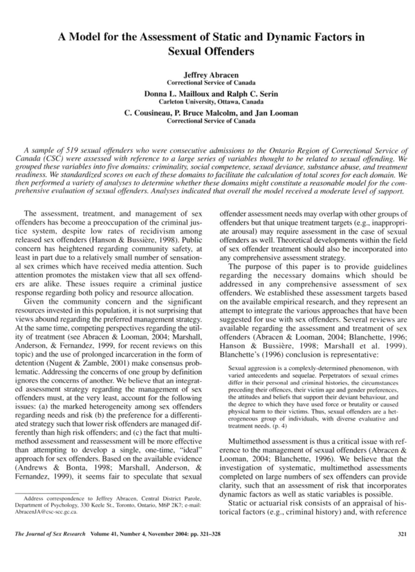 (PDF) A model for the assessment of static and dynamic factors in ...