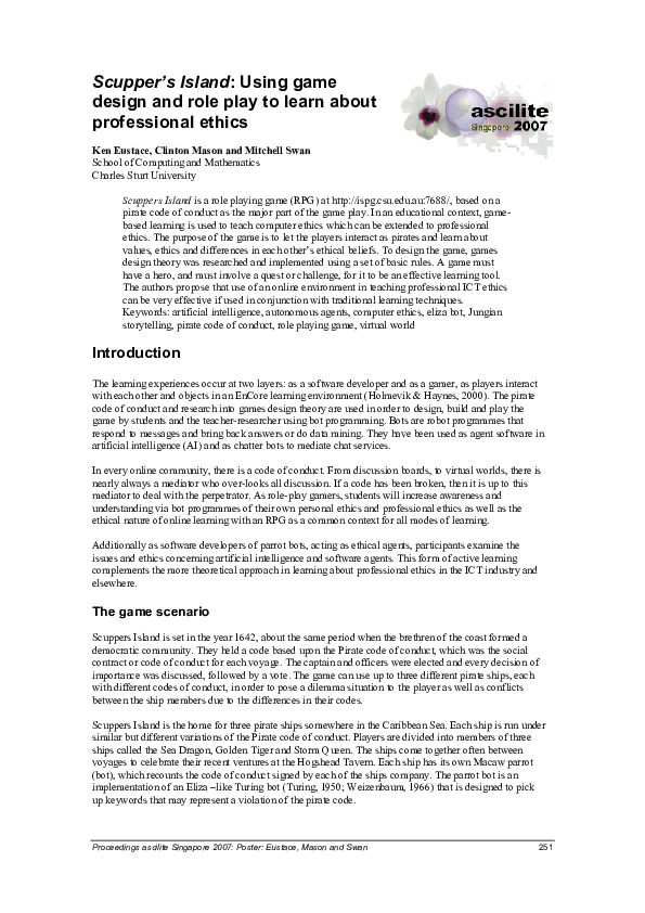 (PDF) Scupper's Island: Using game design and role play to learn about ...