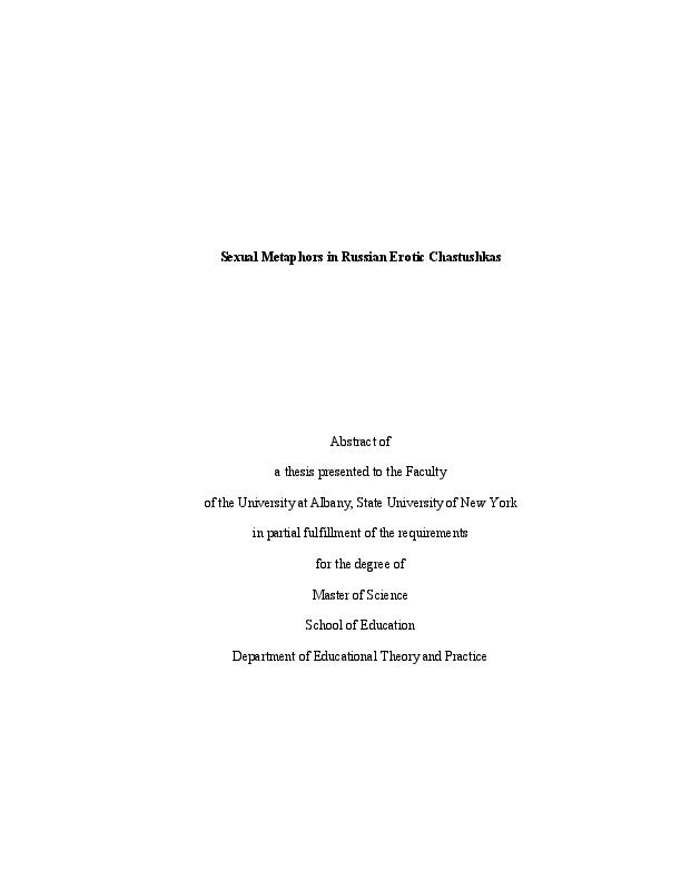 (DOC) Sexual Metaphors in Russian Chastushka
