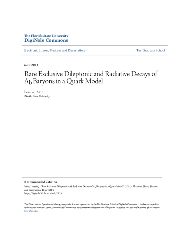 (PDF) Rare Exclusive Dileptonic and Radiative Decays of $ Lambda_b $ Baryons in a Quark Model