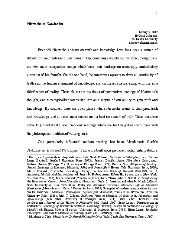 (DOC) Nietzsche as Nominalist