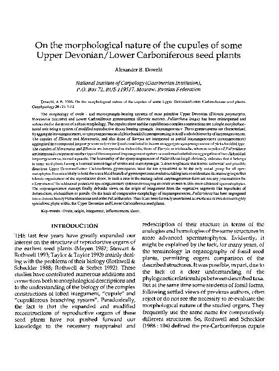 (PDF) On the Morphological nature of the cupules of Some Upper Devonian ...
