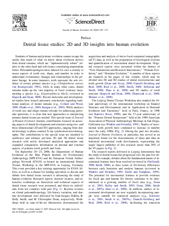 (PDF) Smith, T.M. and J.-J. Hublin, eds. (2008) Dental Tissue Studies ...
