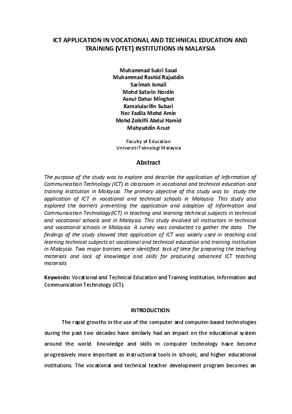 importance of technical and vocational education