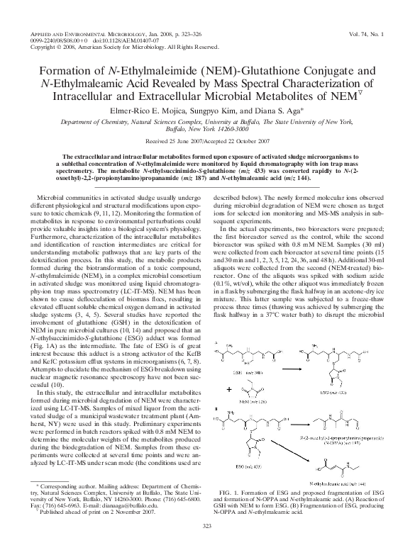 (PDF) Formation of N-Ethylmaleimide (NEM)-Glutathione Conjugate and N ...