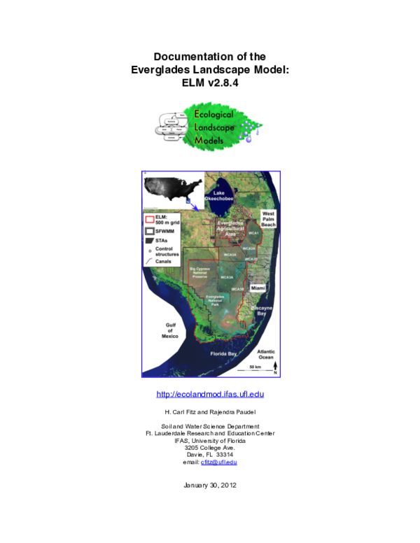 (PDF) Documentation of the Everglades Landscape Model: ELM v2.8.4