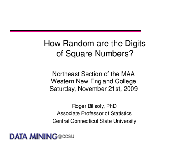 (PDF) How Random are the Digits of Square Numbers?