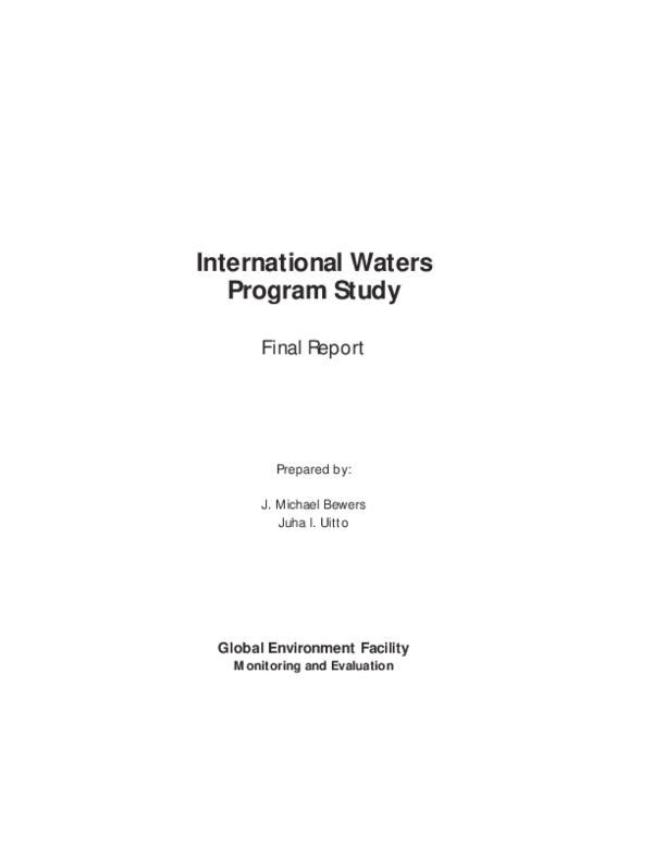 (PDF) International Waters Program Study