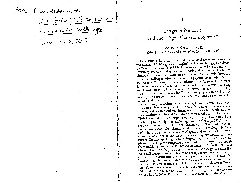 (PDF) Evagrius Ponticus and the Eight Generic Logismoi (2005)