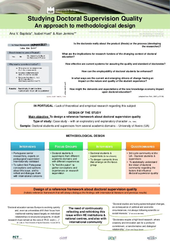 (PDF) Studying Doctoral Supervision Quality: An approach to the ...