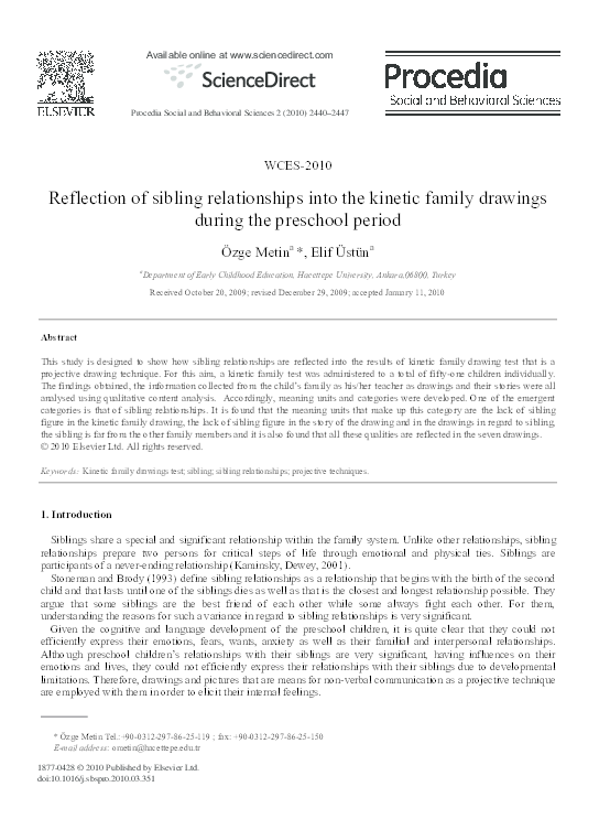 (PDF) Reflection of sibling relationships into the kinetic family ...