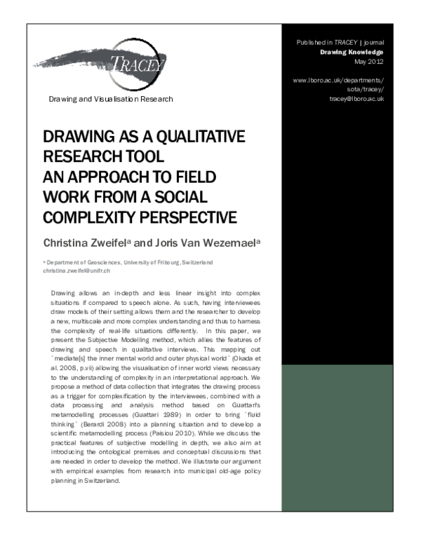 (PDF) DRAWING AS A QUALITATIVE RESEARCH TOOL AN APPROACH TO FIELD WORK ... (PDF) DRAWING AS A QUALITATIVE RESEARCH TOOL AN APPROACH TO FIELD WORK ...
