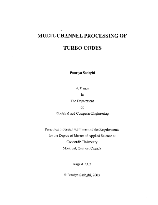 (PDF) Multi-channel processing of turbo codes