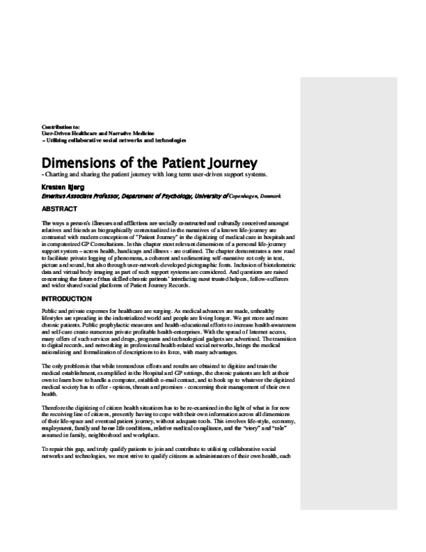 (PDF) Dimensions of the Patient Journey: Charting and Sharing the ...