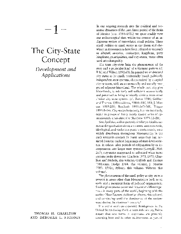 (PDF) The City-State Concept: Development and Application