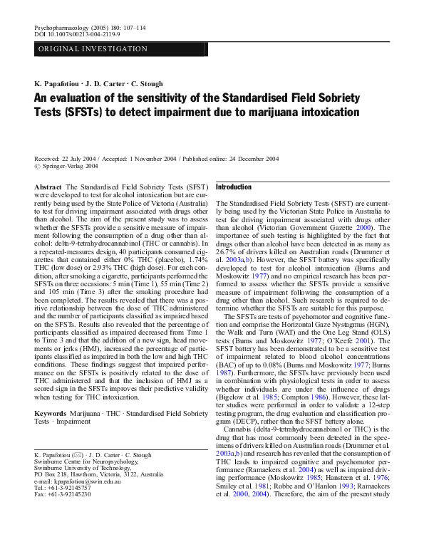 (PDF) An evaluation of the sensitivity of the Standardised Field ...