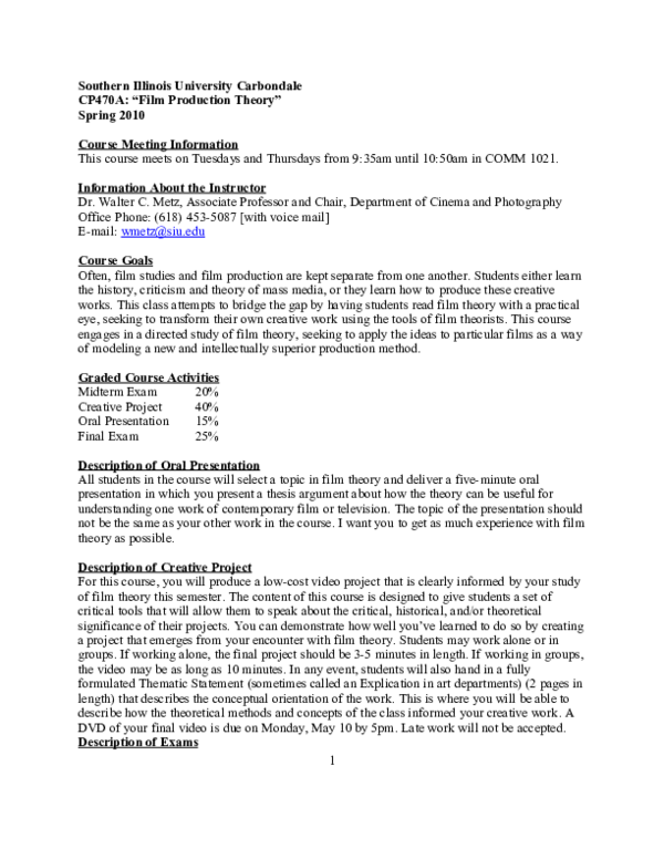 (DOC) Film Production Theory