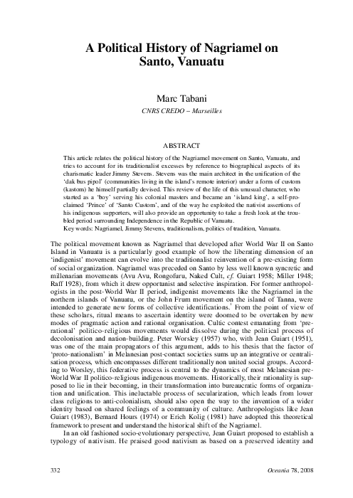 (PDF) The Political History of the Nagriamel Movement