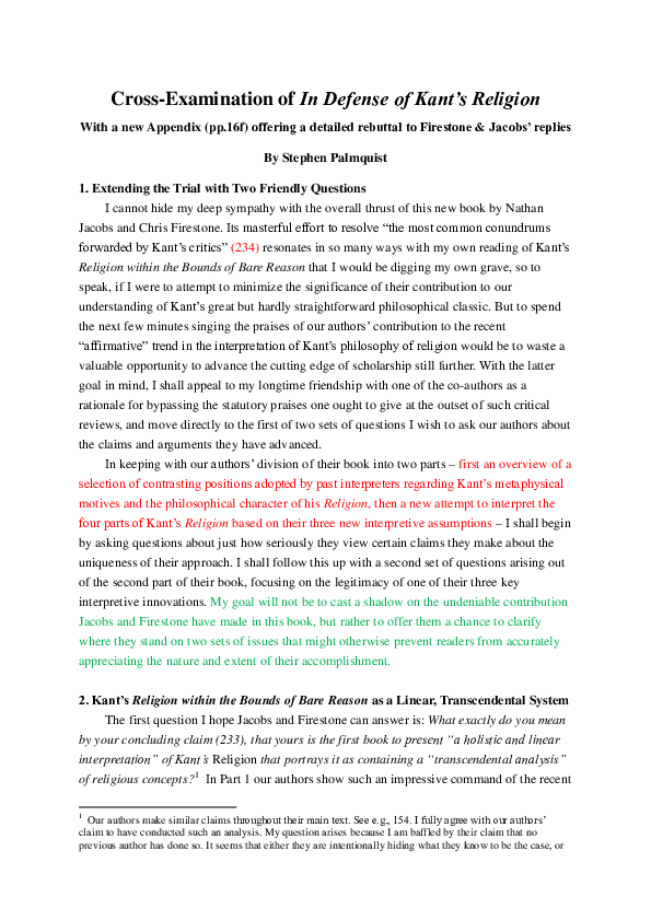 (PDF) Cross-Examination of IDKR at AAR