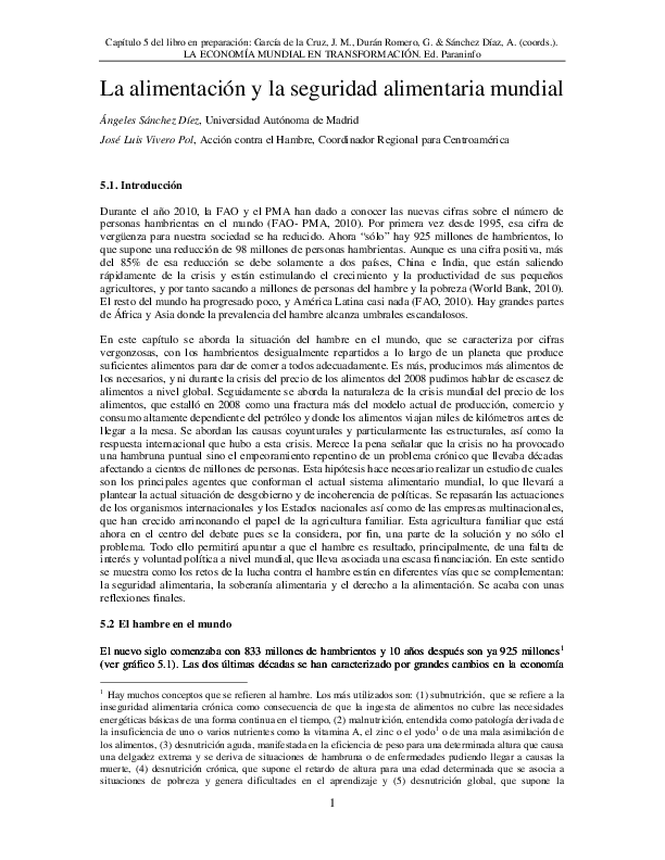 (PDF) La Crisis Alimentaria Mundial: seguridad, derecho y soberania