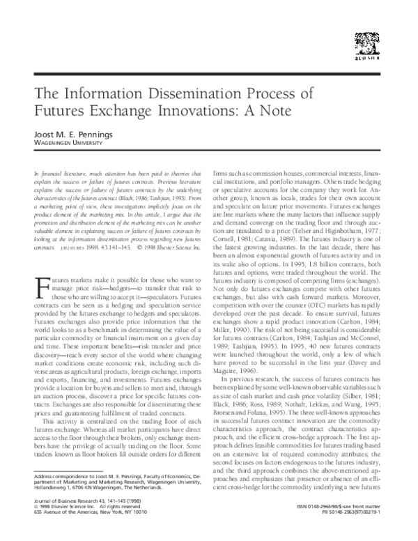 (PDF) The Information Dissemination Process of Futures Exchange ...