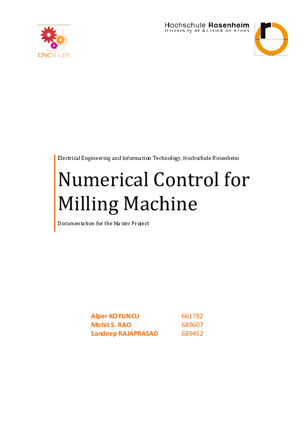 (PDF) Numerical Control for Milling Machine