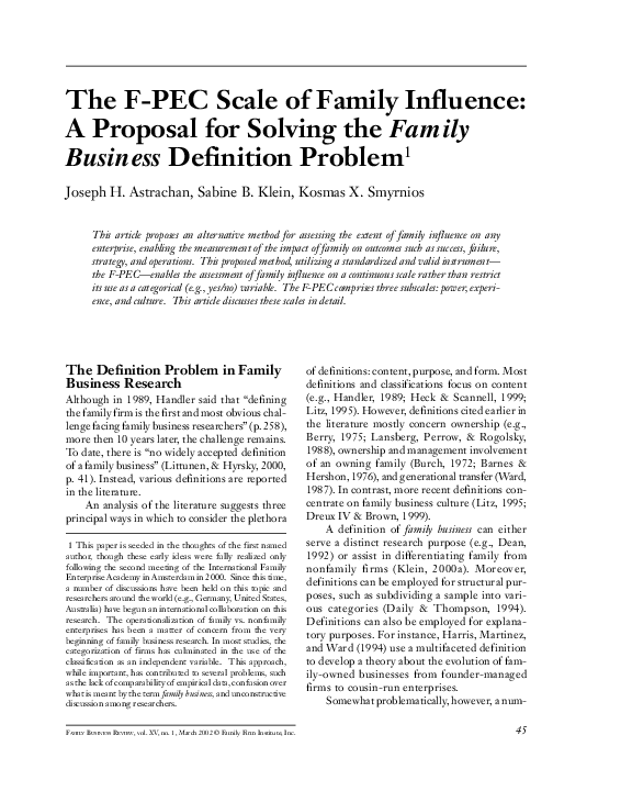 (PDF) The F‐PEC Scale of Family Influence: A Proposal for Solving the ...