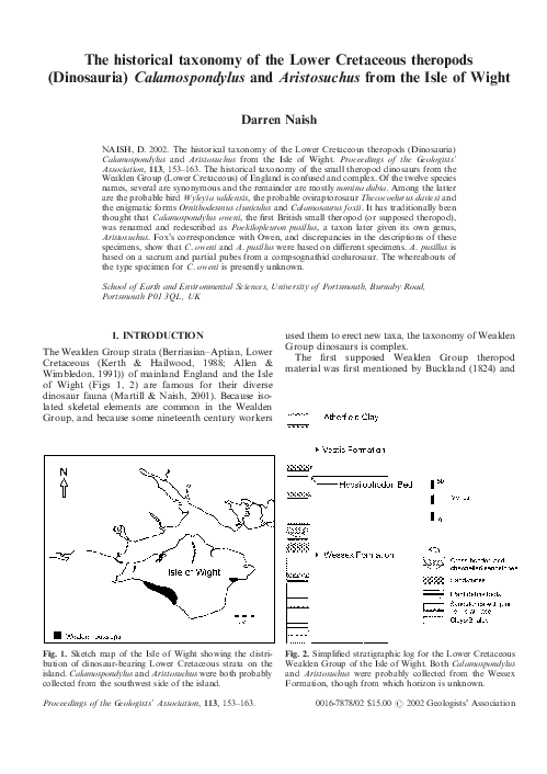 (PDF) The historical taxonomy of the Lower Cretaceous theropods ...