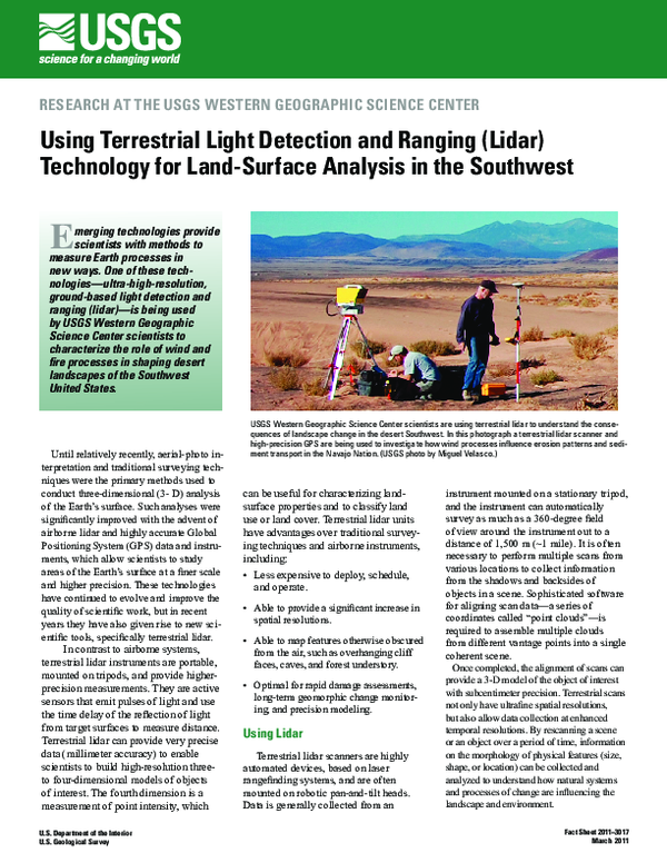 Pdf Using Terrestrial Light Detection And Ranging Lidar Technology For Land Surface Analysis